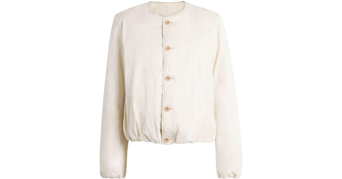 Lemaire Cotton Satin Wadded Jacket in White | Lyst