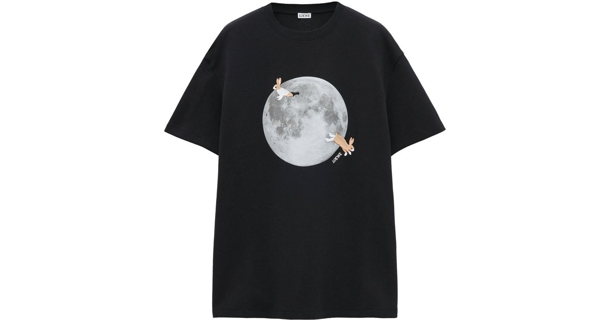 Loewe X Suna Fujita Rabbit Moon T-Shirt in Black | Lyst
