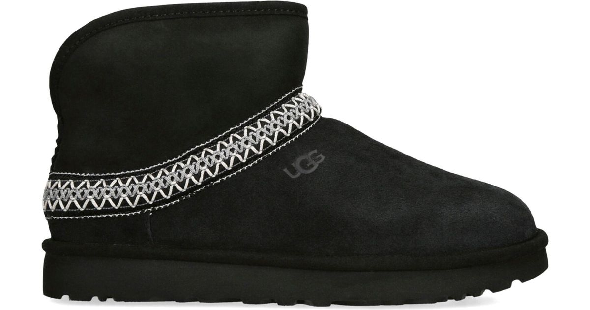 UGG Classic Mini Crescent Boots in Black | Lyst