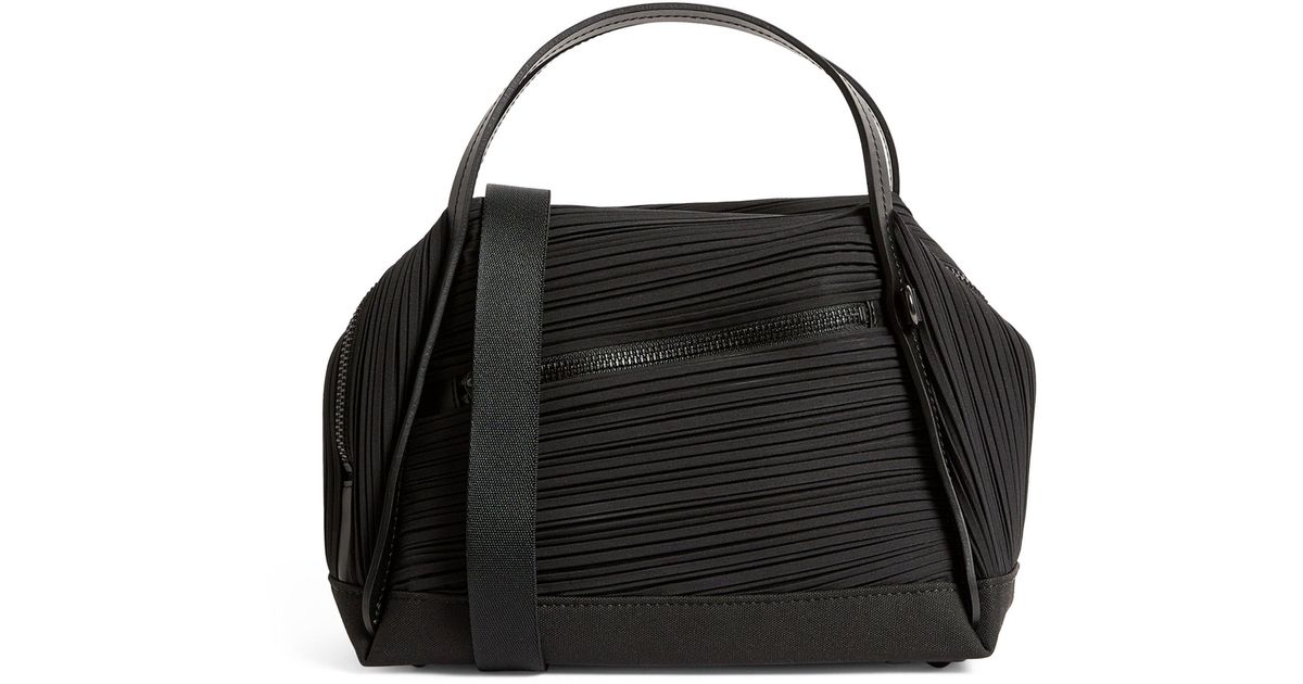 Pleats Please Issey Miyake Bias Pleats Top-Handle Bag in Black | Lyst