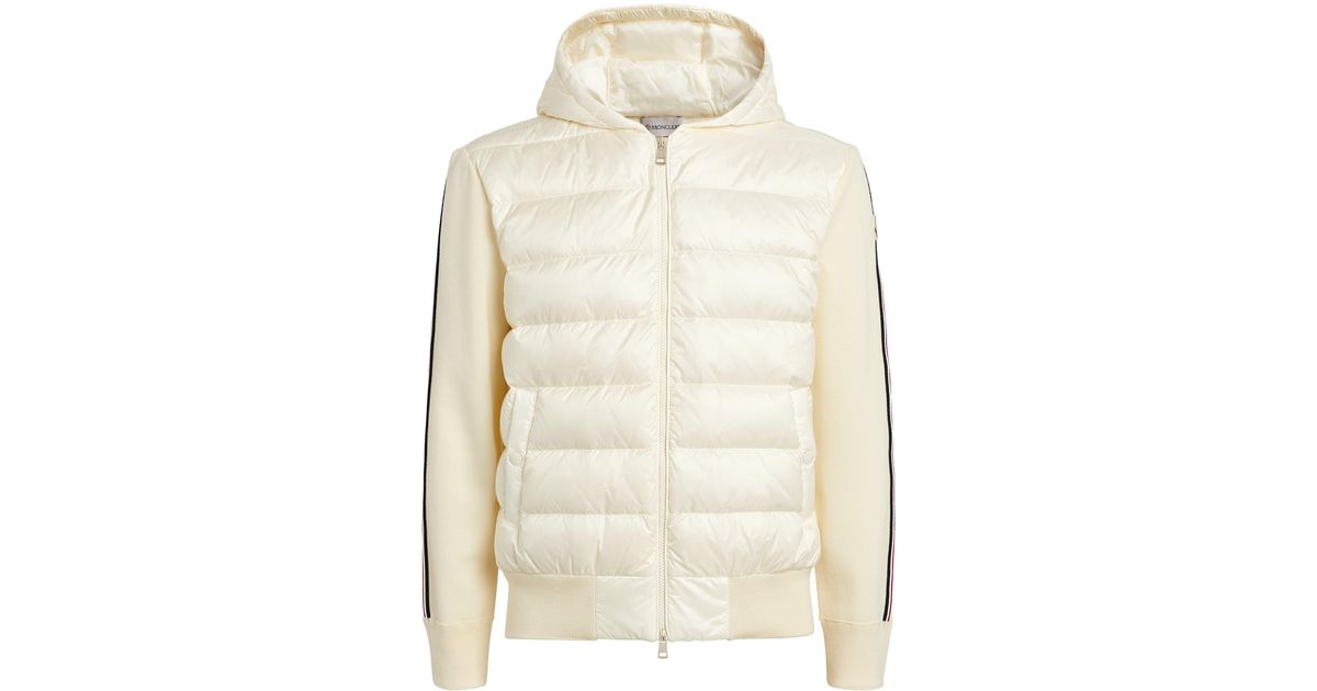 Moncler Hooded Slim Puffer Jacket in White for Men | Lyst