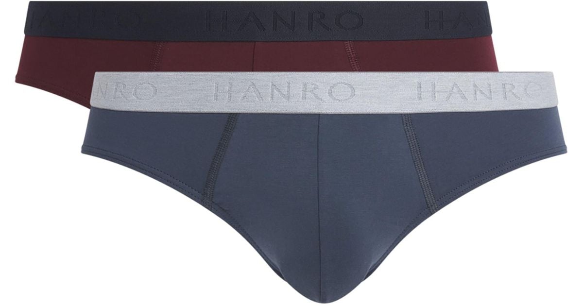 Hanro Stretch-Cotton Essentials Briefs in Blue for Men | Lyst UK