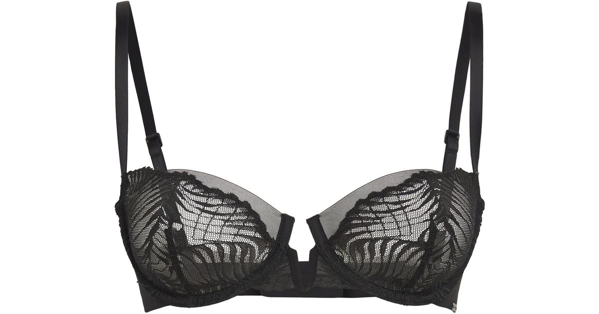 Calvin Klein Lace Unlined Balconette Bra in Black | Lyst
