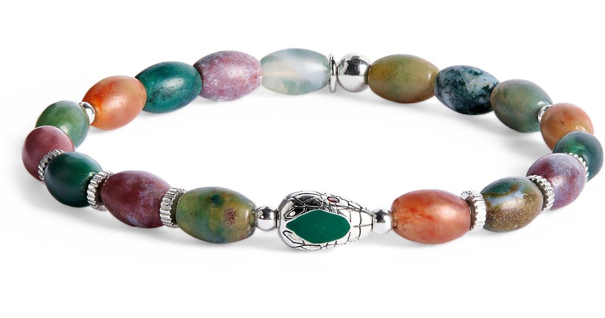 Tateossian Indian Jasper Bead Viper Bracelet in White for Men | Lyst UK