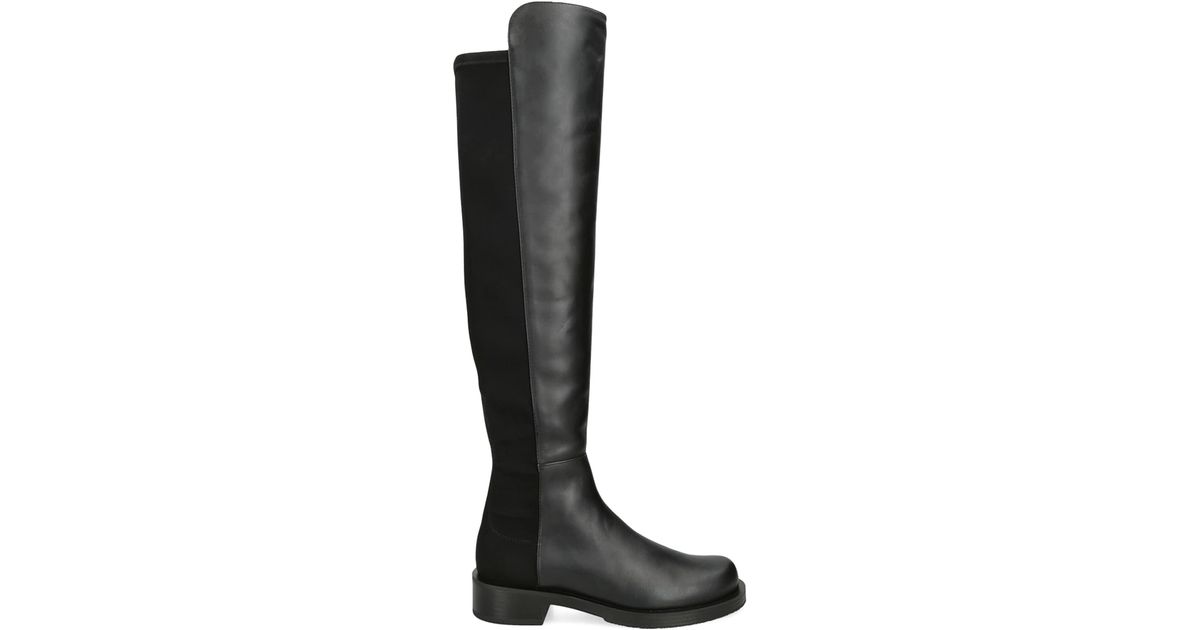 Stuart Weitzman Leather 5050 Bold Over-The-Knee Boots in Black | Lyst