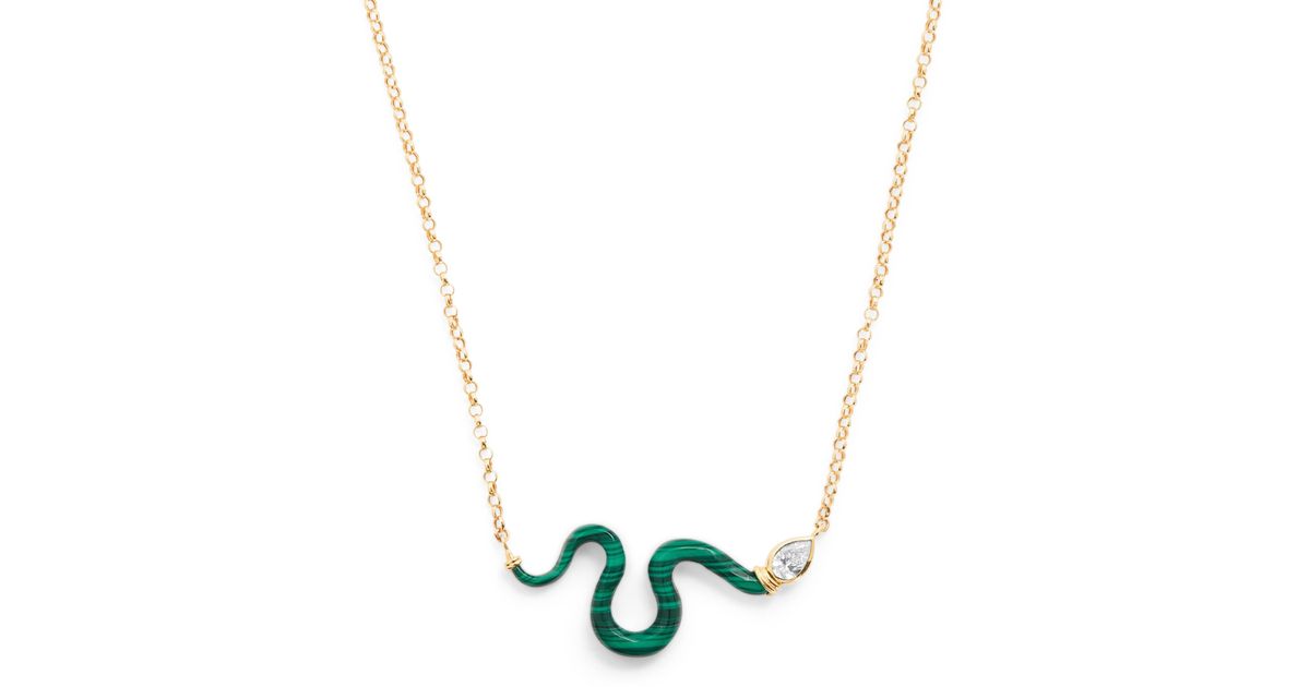 L'Atelier Nawbar Large, Diamond And Malachite N*93 Boa Necklace in ...