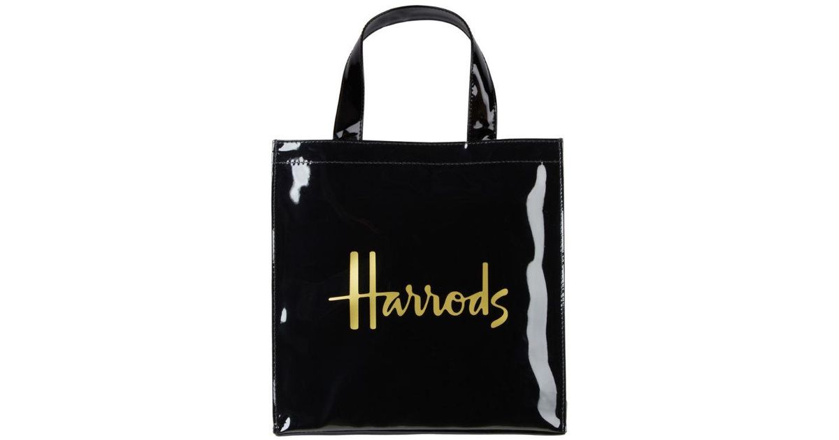 Harrods Small Logo Shopper Bag in Black | Lyst