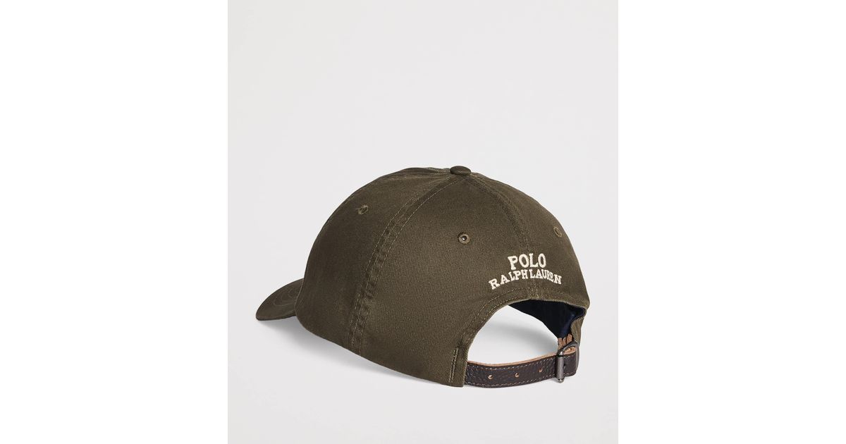 Polo Ralph Lauren Embroidered Polo Bear Cap in Green for Men | Lyst UK