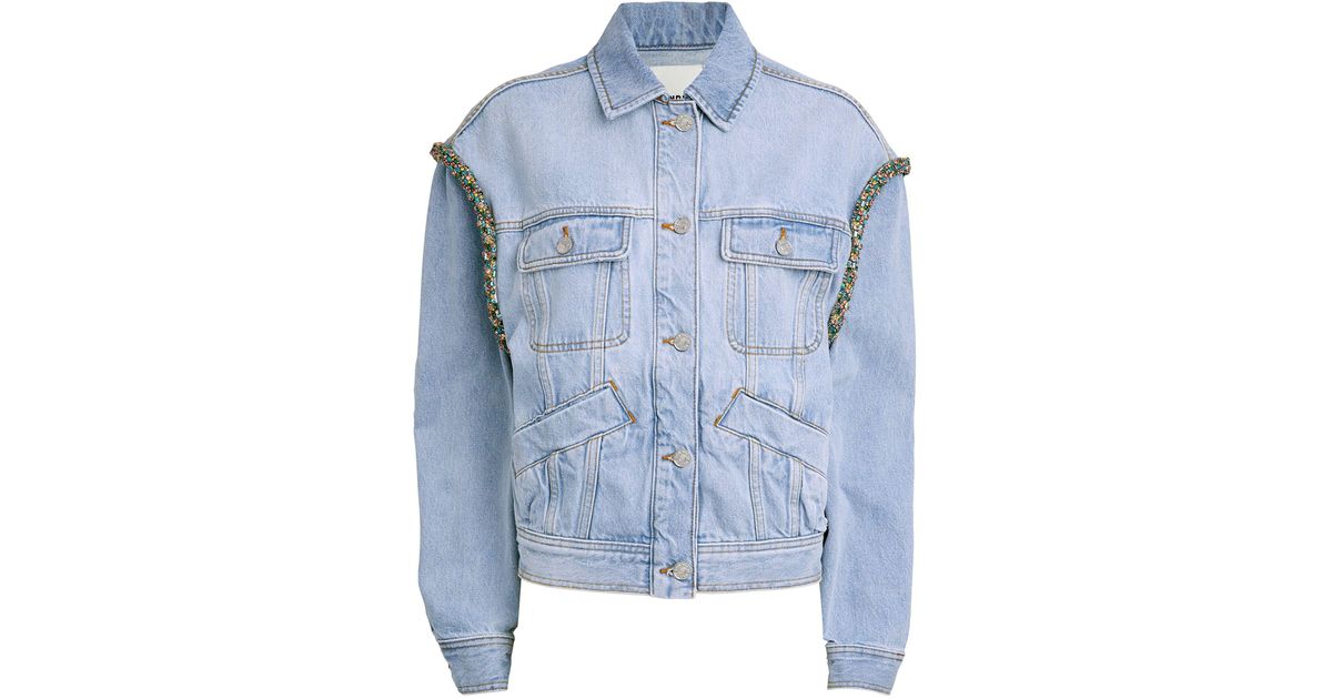Sandro Denim Jacket in Blue | Lyst