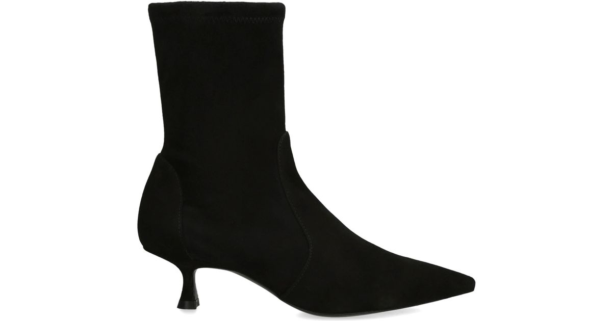 Stuart Weitzman Suede Naomi Ankle Boots 50 in Black | Lyst