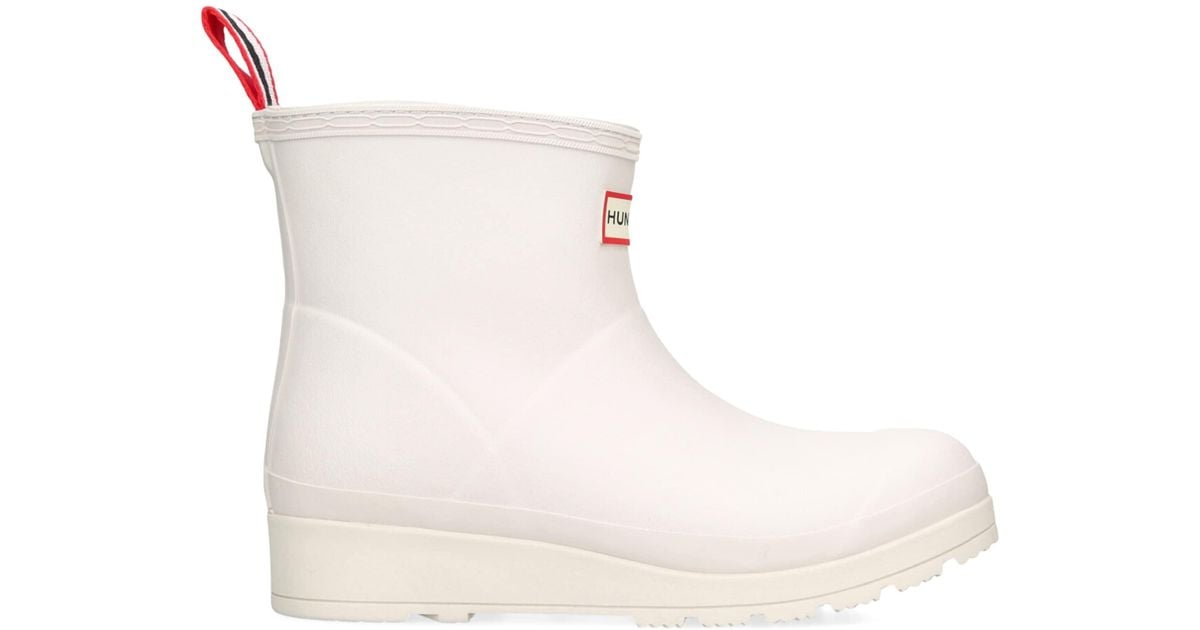 HUNTER Insulated Play Short Wellington Boots in White | Lyst