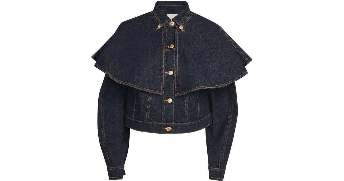 Ulla Johnson The Agata Denim Cape Jacket in Blue | Lyst UK