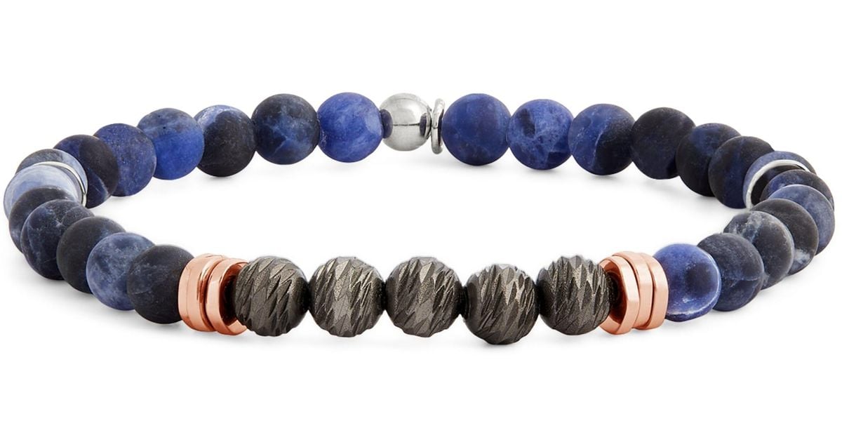 Tateossian Sterling And Sodalite Stonehenge Bracelet in Blue for Men | Lyst