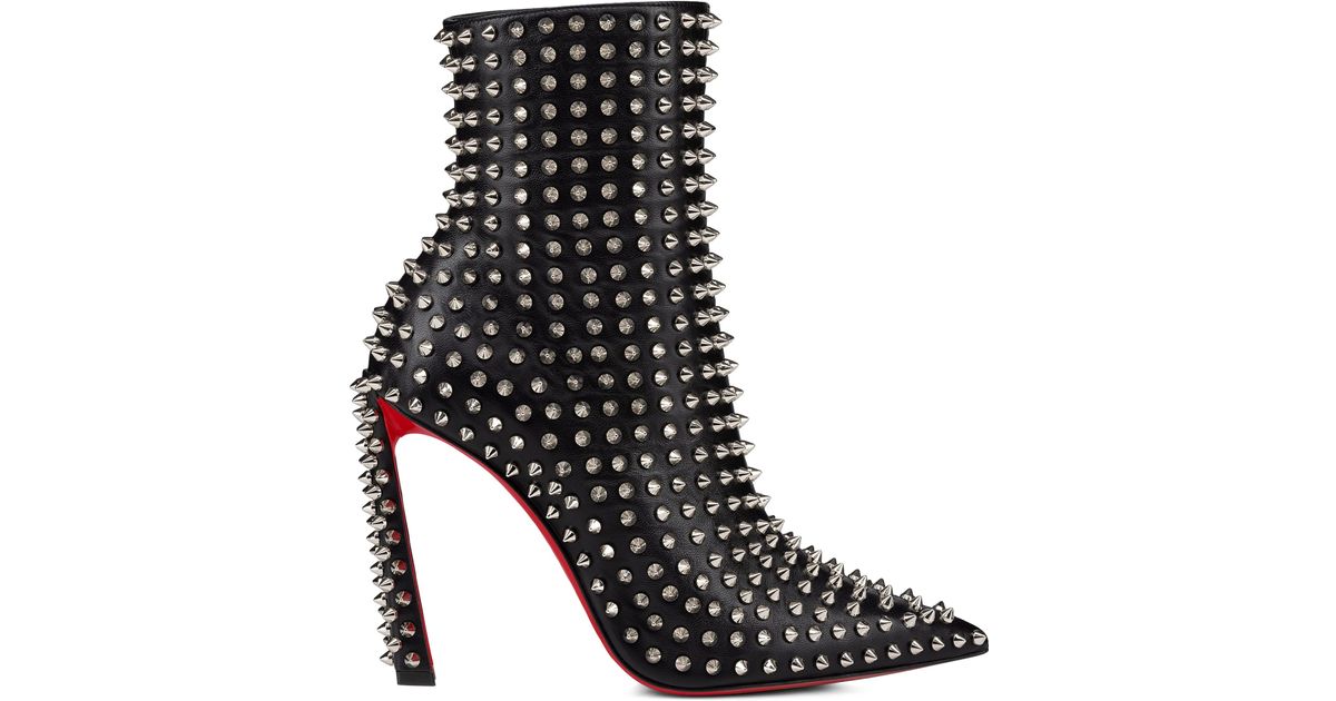 Christian Louboutin Condora Booty Spiked Nappa Leather Boots 100 in ...