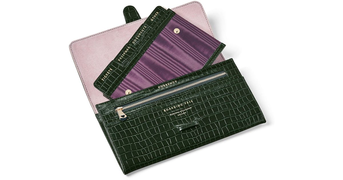 Aspinal of London Leather Travel Wallet in Green for Men | Lyst UK
