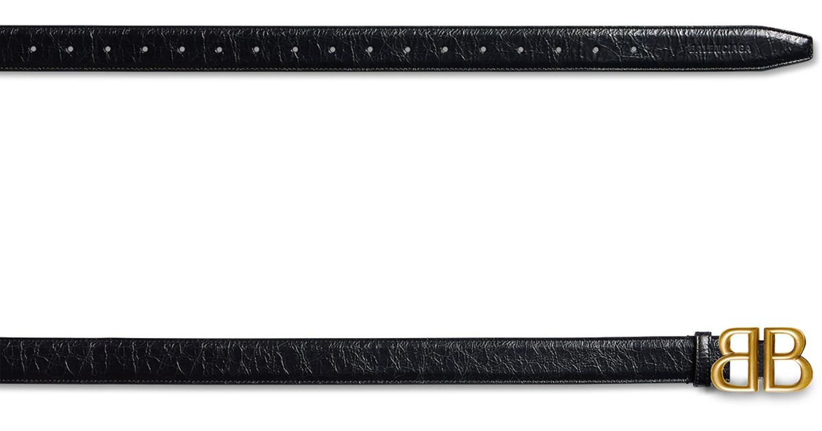 Balenciaga Calfskin Logo Belt in White | Lyst