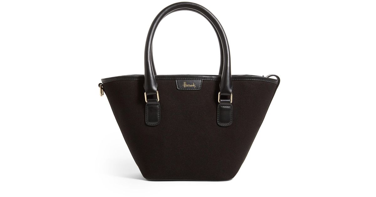 Harrods Grab Canvas Slouchy Tote Bag in Black | Lyst