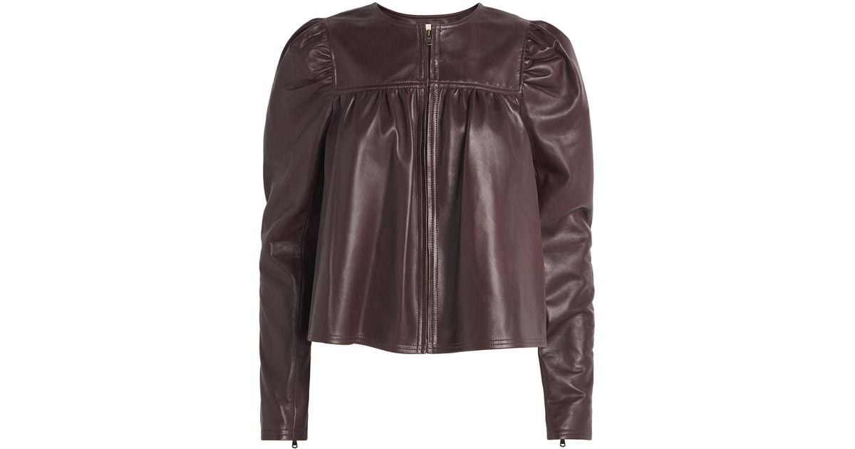 Ulla Johnson Leather Anouk Jacket in Brown | Lyst UK