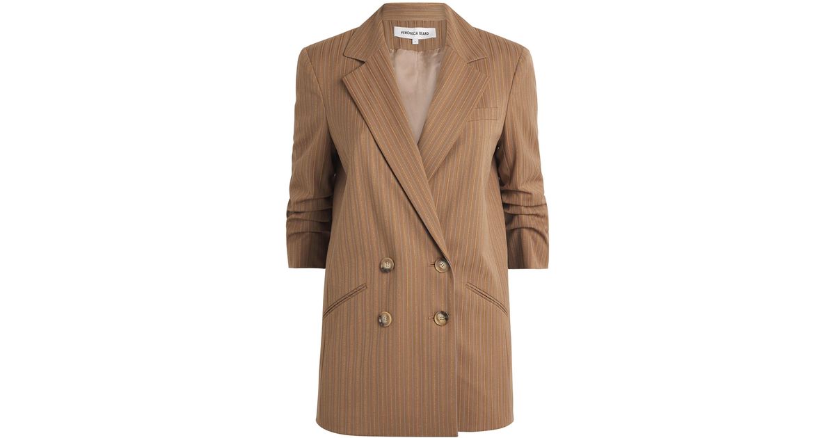 Veronica Beard Pinstripe Rupert Dickey Jacket in Brown | Lyst UK