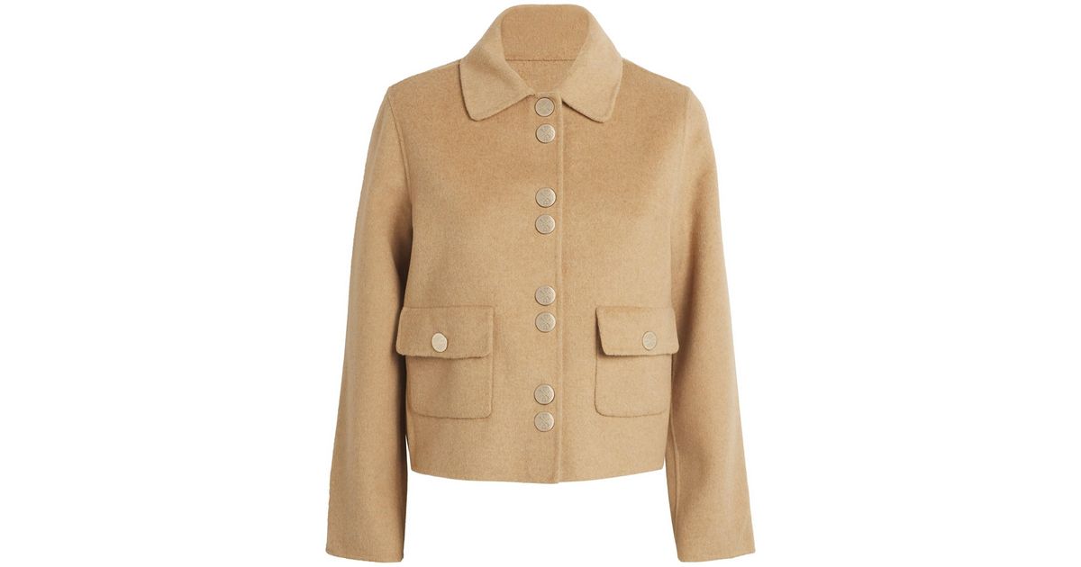 Maje Wool-Blend Double-Sided Jacket in Natural | Lyst