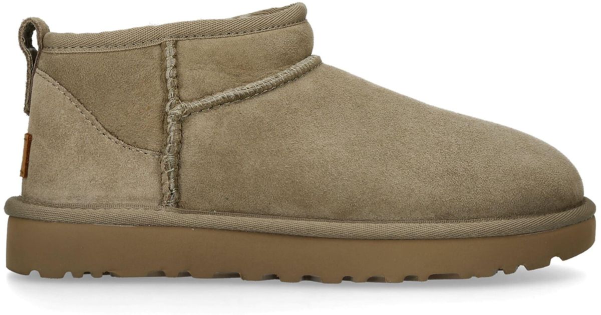 UGG Suede Classic Ultra Mini Boots in Brown | Lyst