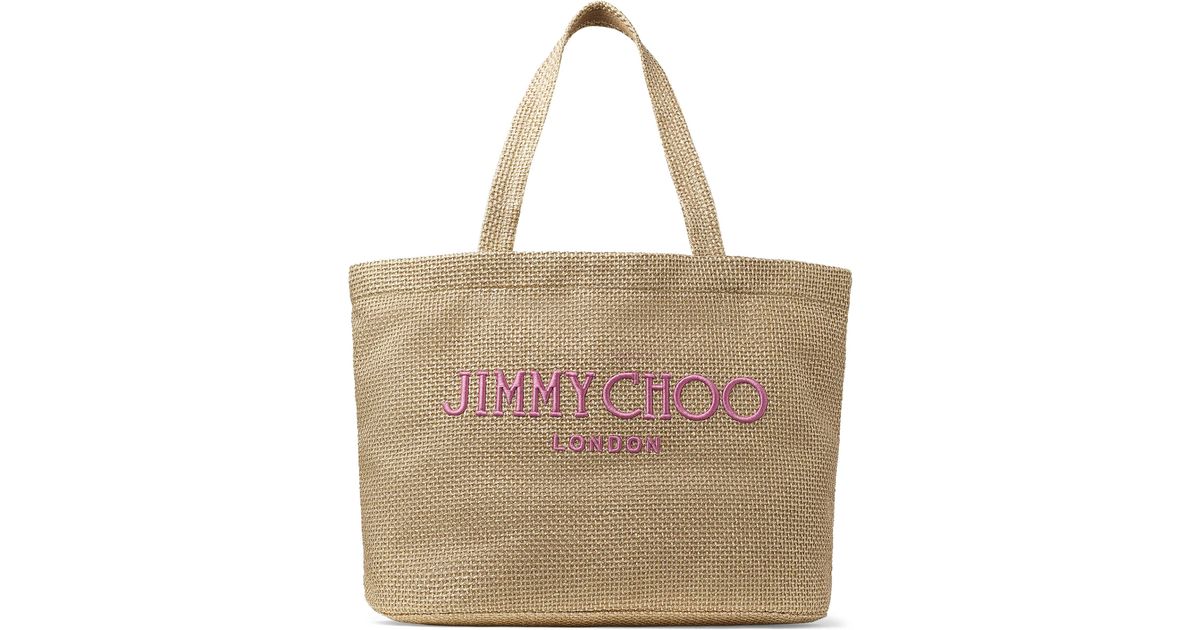 Jimmy Choo Raffia Beach Tote Bag in Natural | Lyst