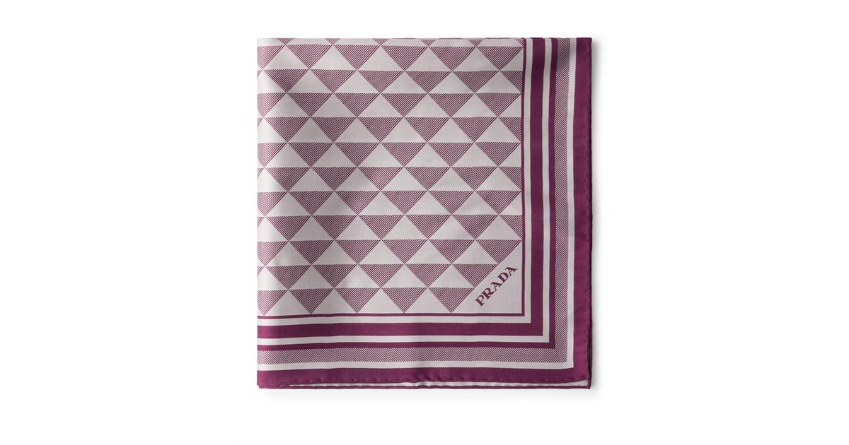 Prada Silk Triangle Scarf in Purple | Lyst UK