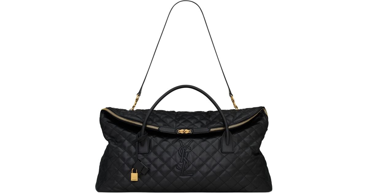 Saint Laurent Giant Quilted Leather Es Travel Bag in Black | Lyst