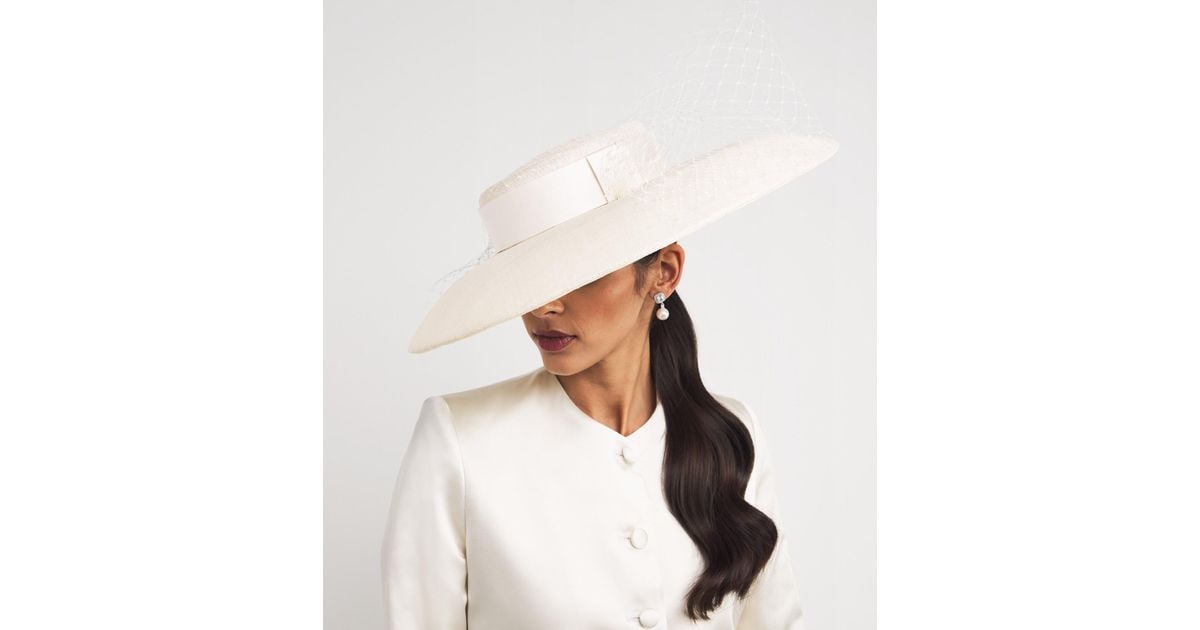 Emily London Deconstructed-Veil Hat in White | Lyst