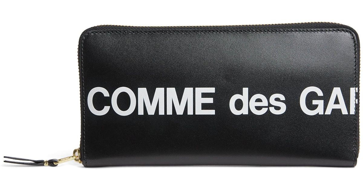 Comme des Garçons Leather Logo Print Wallet in Black for Men | Lyst UK