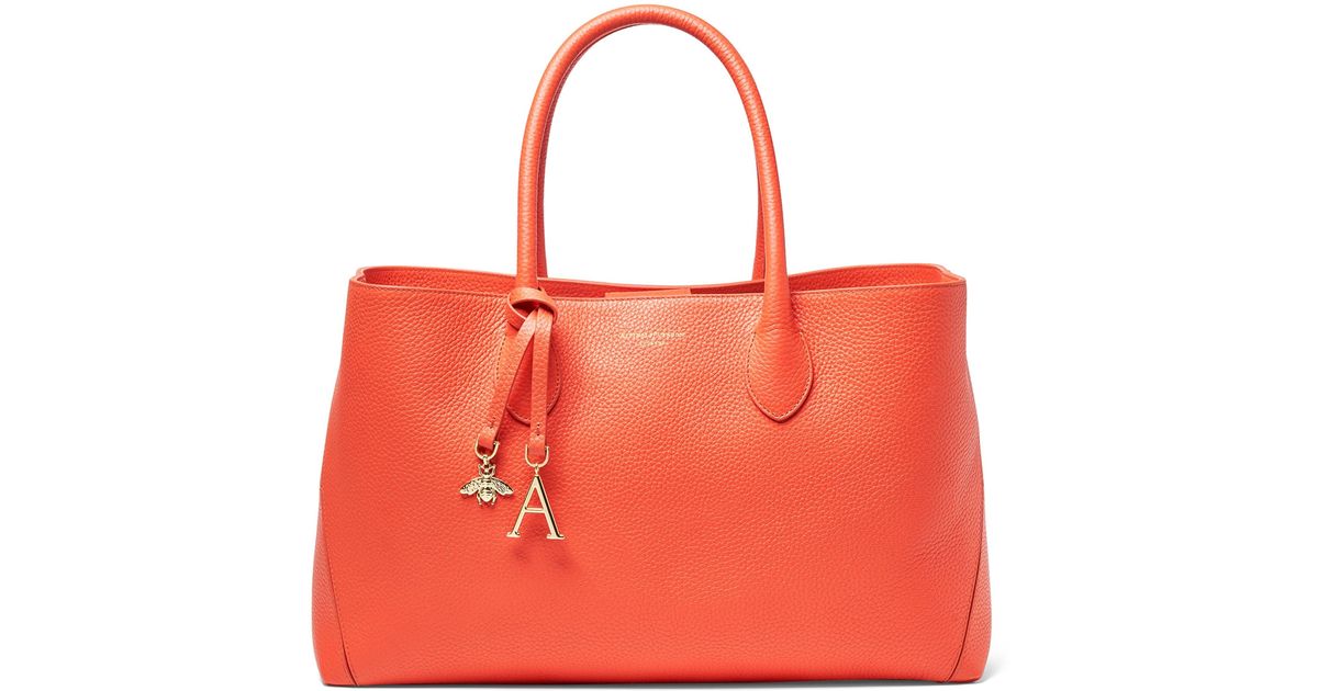 Aspinal of London Leather London Tote Bag in Red | Lyst