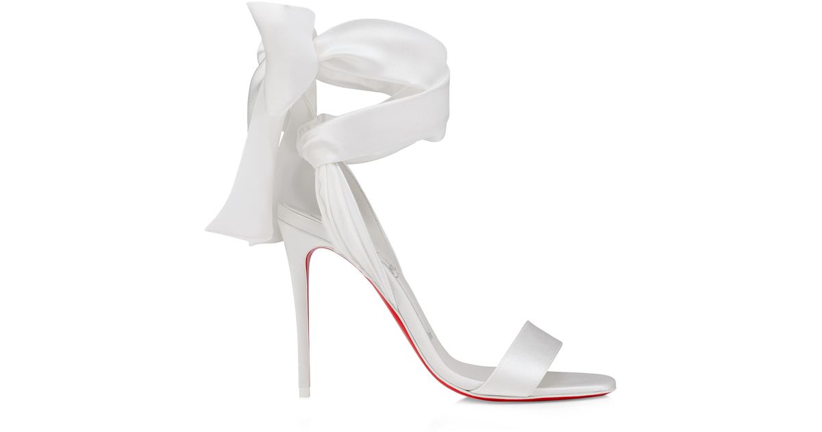 Christian Louboutin Sandale Du Désert Crepe Satin Sandals 100 in White ...