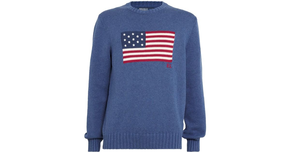 Polo Ralph Lauren American Flag Sweater in Blue for Men | Lyst