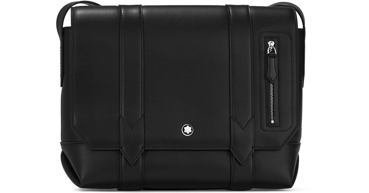 Montblanc Small Leather Meisterstück Selection Messenger Bag in Black ...