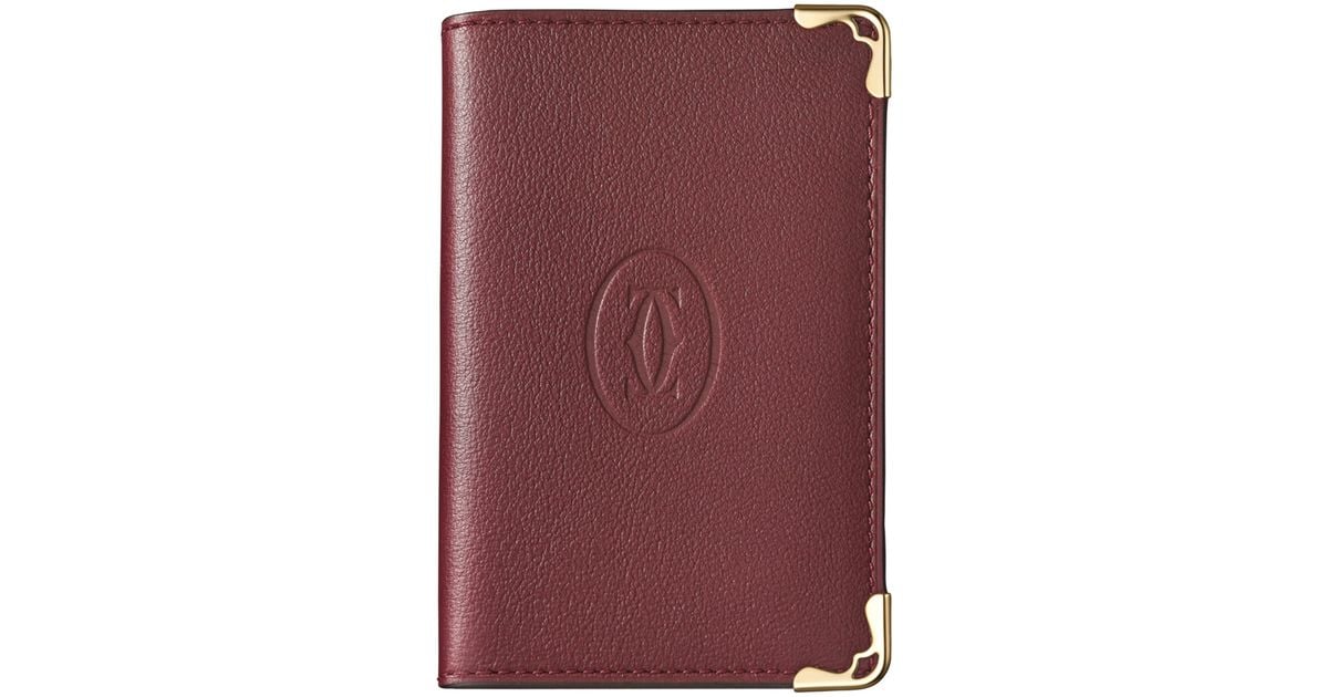Cartier Leather Must De Card Holder in Purple for Men | Lyst UK