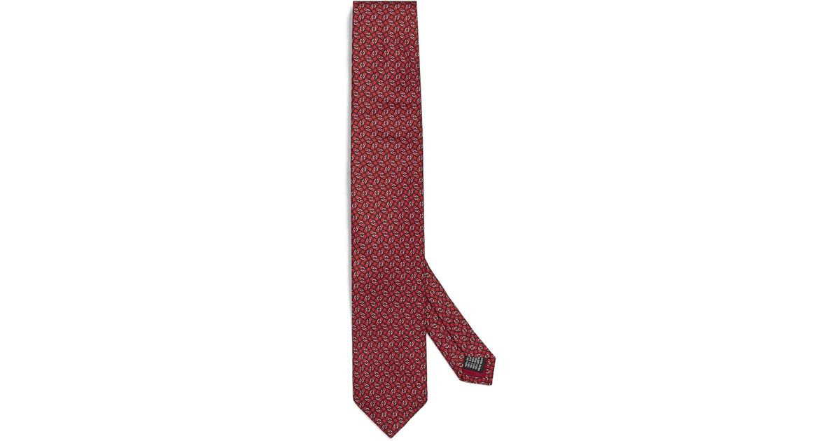 Pal Zileri Silk Micro Circle Tie in Red for Men | Lyst