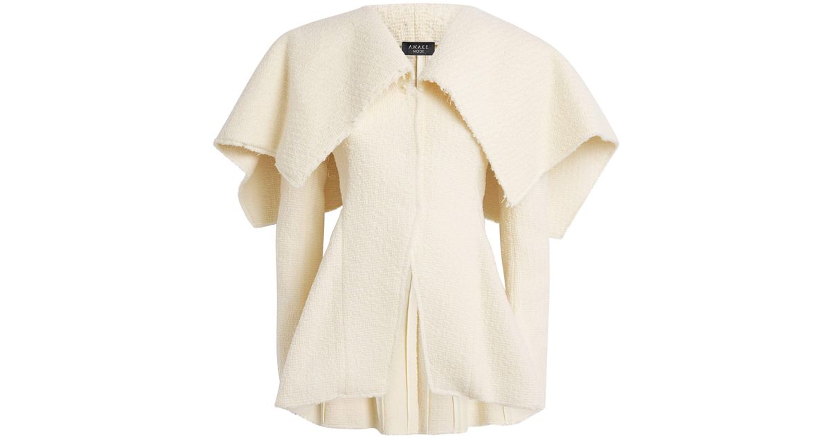 A.W.A.K.E. MODE Wool Shawl-Collar Jacket in White | Lyst UK