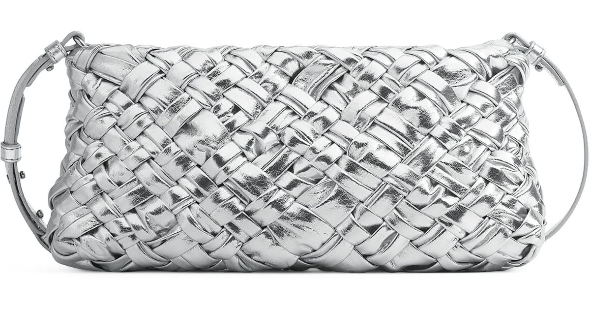 Bottega Veneta Lambskin Kalimero Cha-Cha Shoulder Bag in Metallic | Lyst