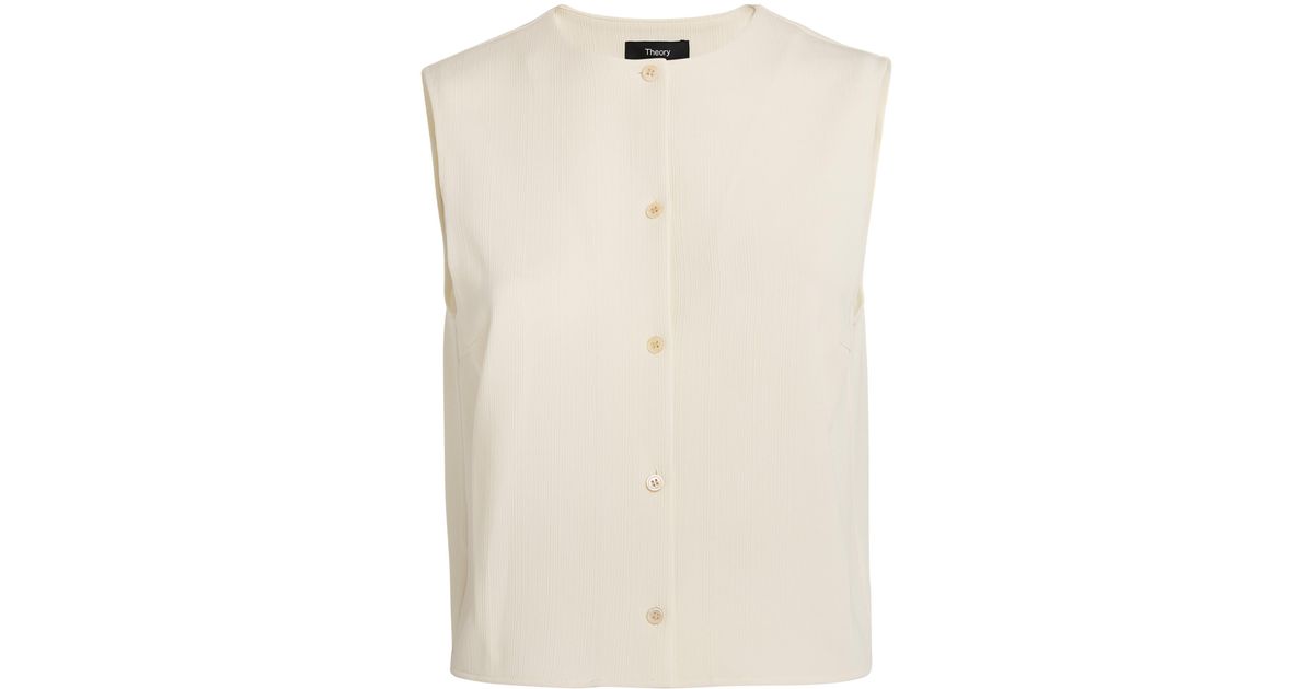 Theory Admiral Crepe Shell Top in Natural | Lyst