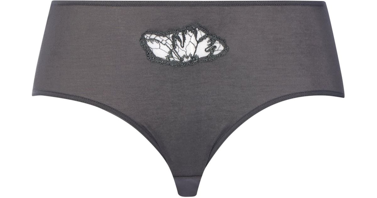 Hanro Cotton Belen Midi Briefs in Grey | Lyst UK