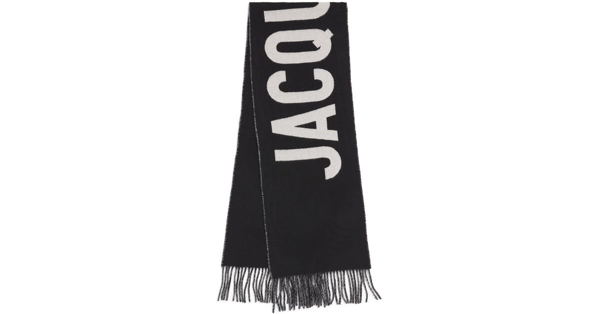 Jacquemus Virgin Wool Logo Scarf in Black for Men | Lyst