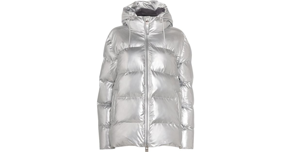 Rains Metallic Alta Puffer Jacket in Gray | Lyst