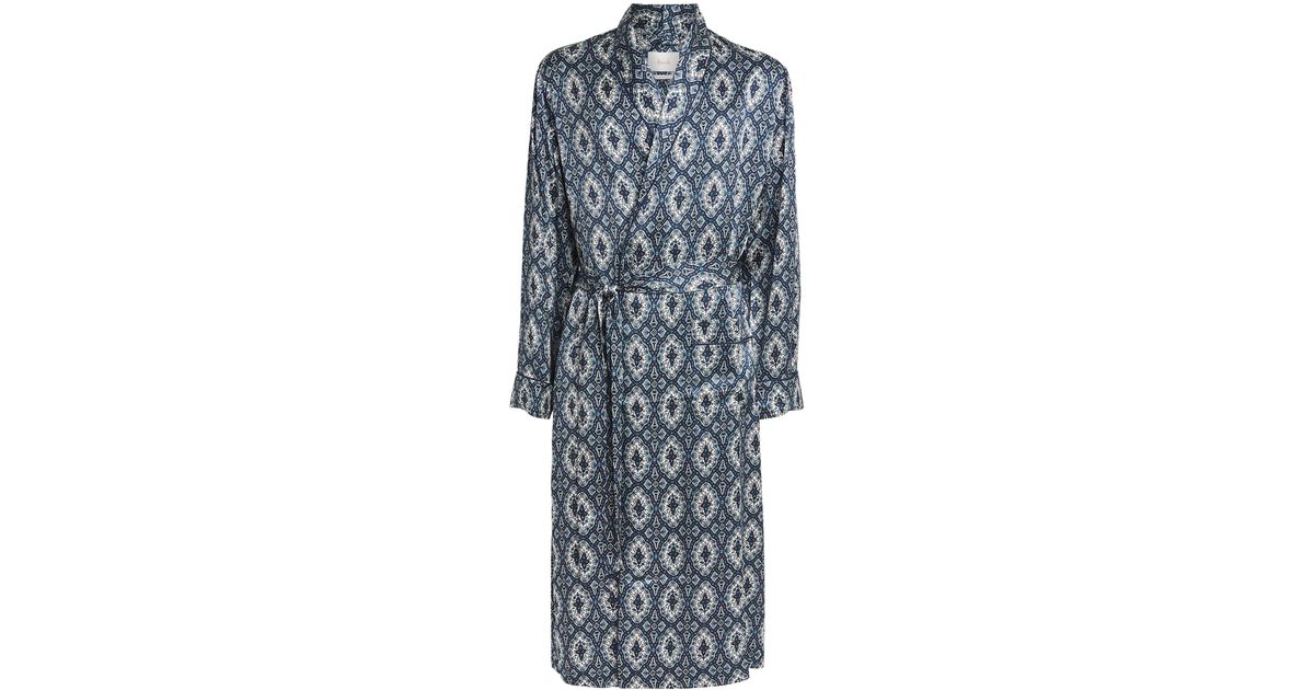 Harrods Silk Tile Print Night Robe in Blue for Men | Lyst UK