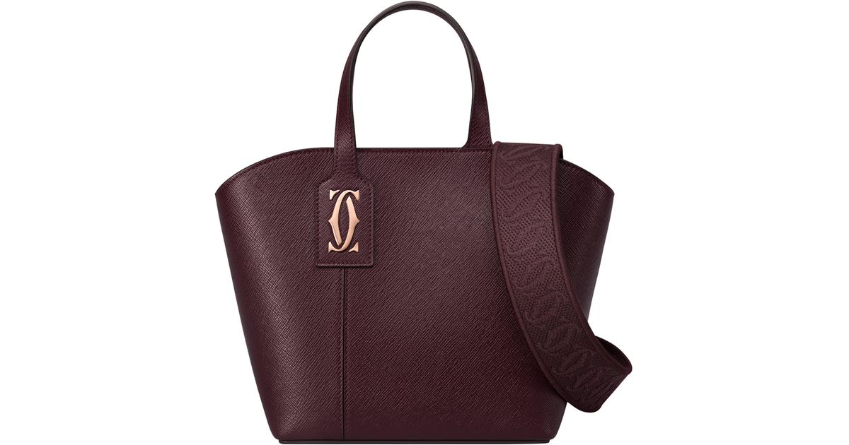 Cartier Mini Leather C De Tote Bag in Purple | Lyst UK