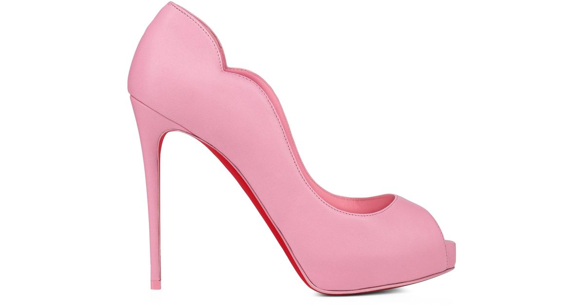 Christian Louboutin Hot Chick Alta Leather Peep Toe Pumps 120 in Pink ...