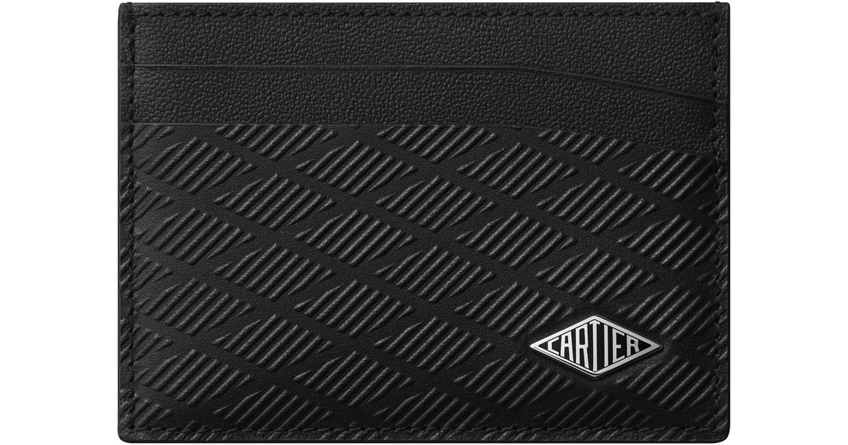 Cartier Leather Losange Card Holder in Black for Men | Lyst UK