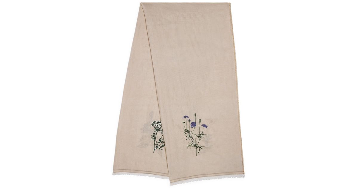 Weekend by Maxmara Embroidered Scarf in Natural | Lyst UK