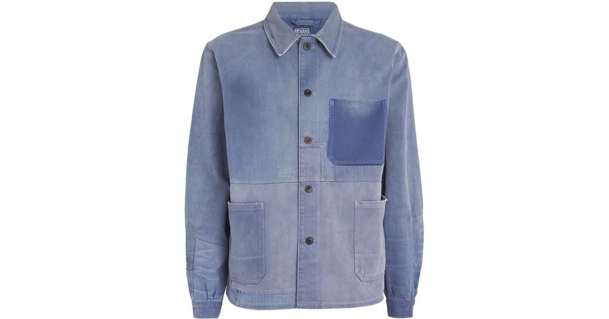 Polo Ralph Lauren Patchwork Utility Jacket in Blue for Men | Lyst