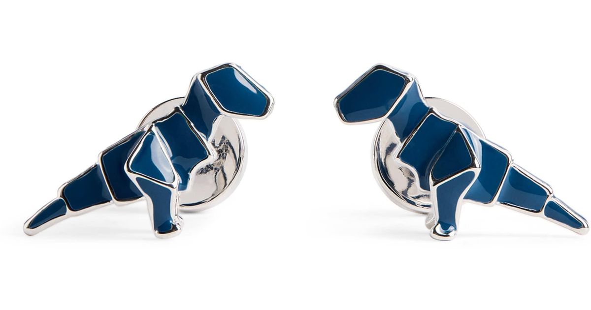 Babette Wasserman Origami Dinosaur Cufflinks in Blue for Men | Lyst UK