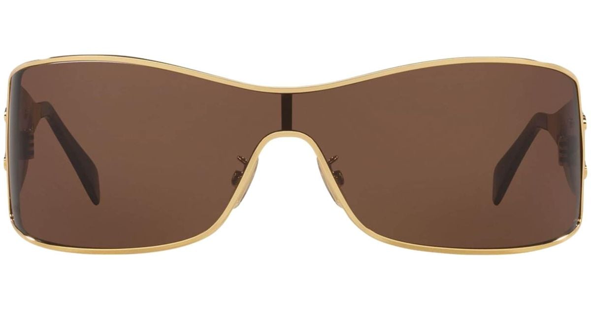 Celine Maxi Metal Triomphe Sunglasses in Brown | Lyst UK